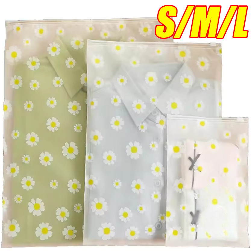 Waterproof Daisy Plastic Bags / Large Capacity Clothes Shoes Pouch ...