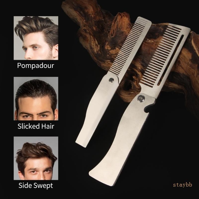 stay Men s Practical Stainless Steel Beard Styling Comb Ergonomic Beard ...