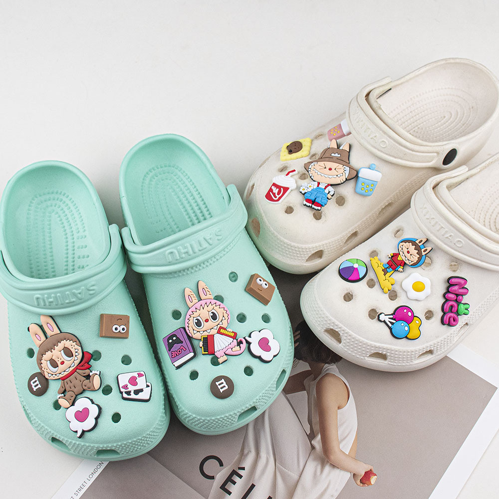Cute Labubu Macaron Jibbitz for Crocs Girl Set Popmart Labubu Jibits ...