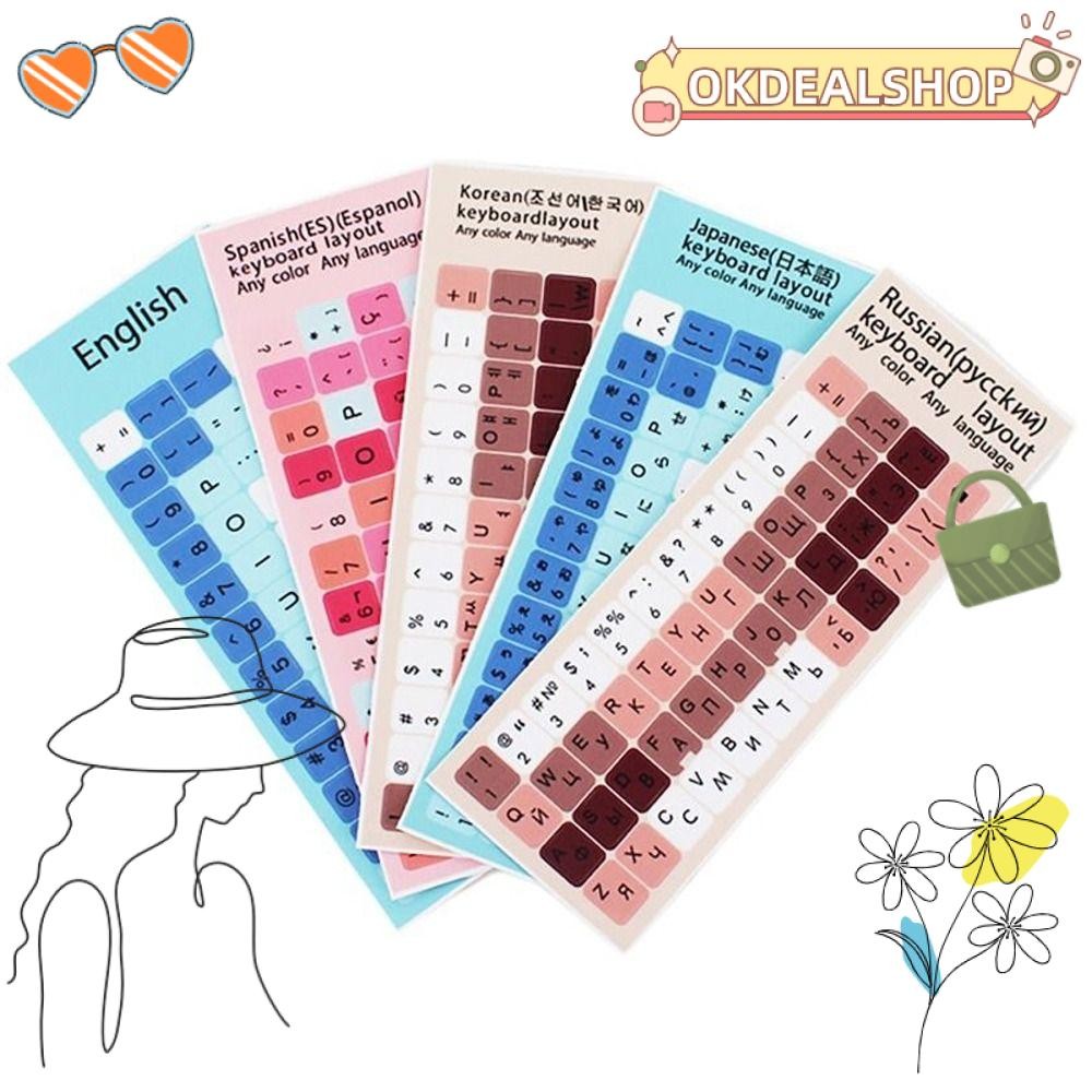 DEALSHOP Keyboard Sticker, Russian Letter Spanish Keyboard Label ...