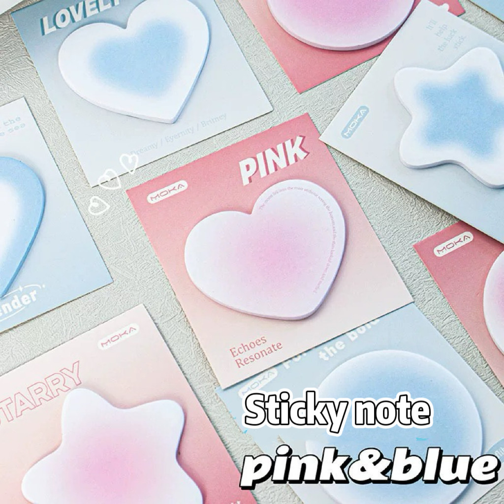 Love Shaped Post-it Sticker Simple Gradient Stick-able Memos Hand ...