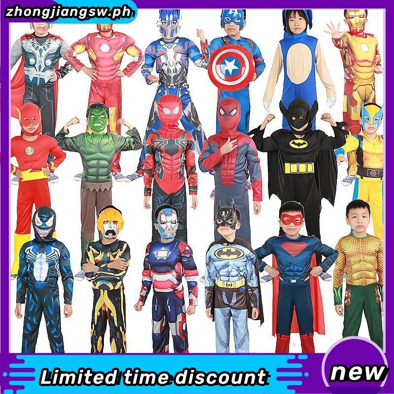 Halloween Captain America Hulk Flash Thor Deadpool Children's Muscle ...
