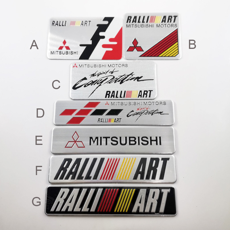 1 x Aluminum RALLIART Logo Car Auto Decorative Emblem Badge Sticker ...