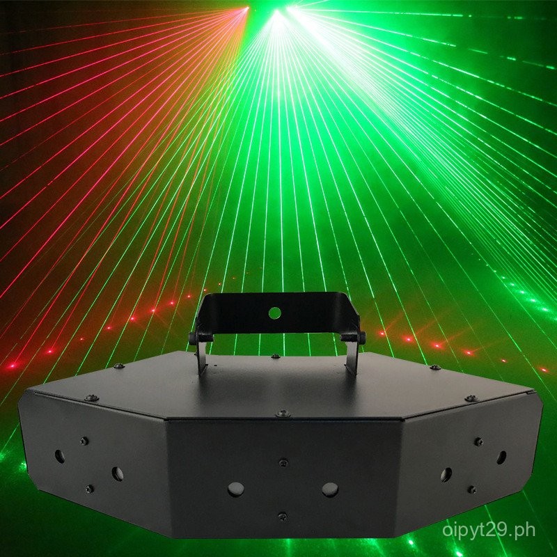 New Stage Lights led Six Peak-Eye Scanning Line Beam Laser Light Fan ...