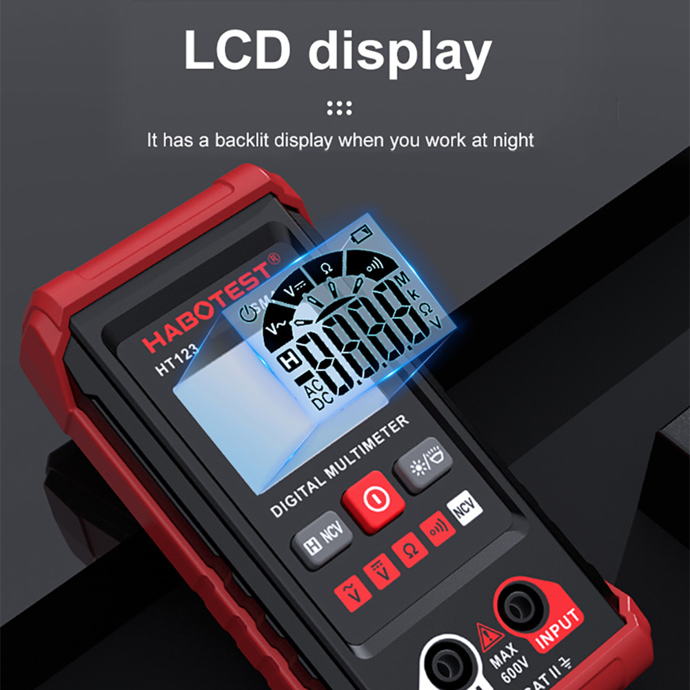 HABOTEST HT123 Smart Mini Digital Multimeter 600V Auto Range Multimeter ...