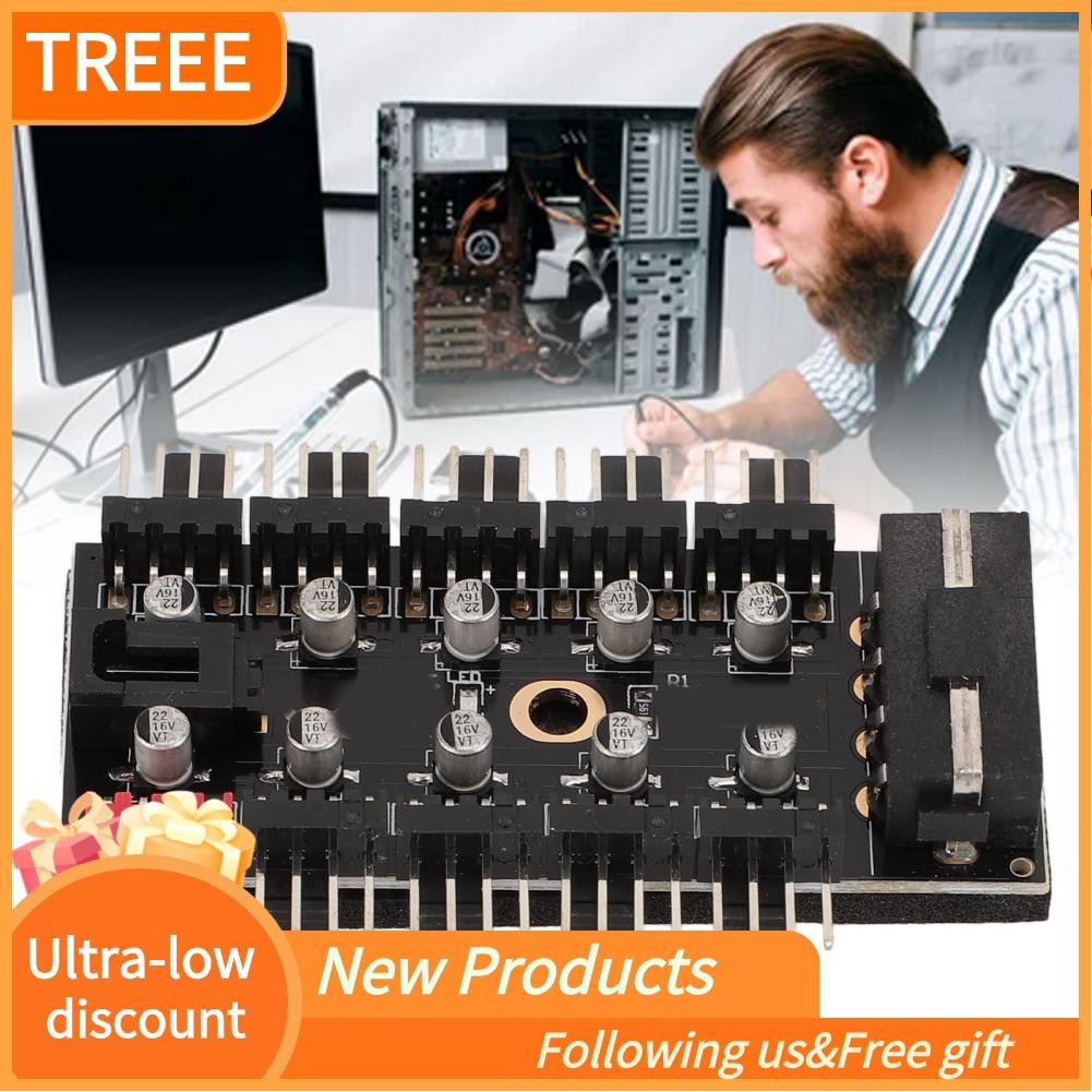 Treee CPU Cooling Fan Controller Hub 10 Port Temp Control Speed ...