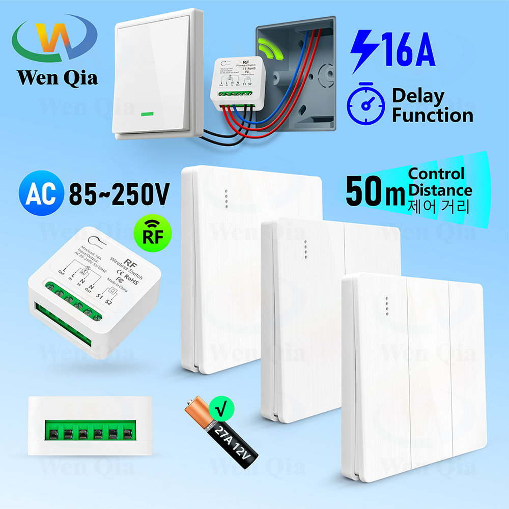 RF 433Mhz 16A Wireless Smart Light Switch 110V 220V 230V Mini DIY ...