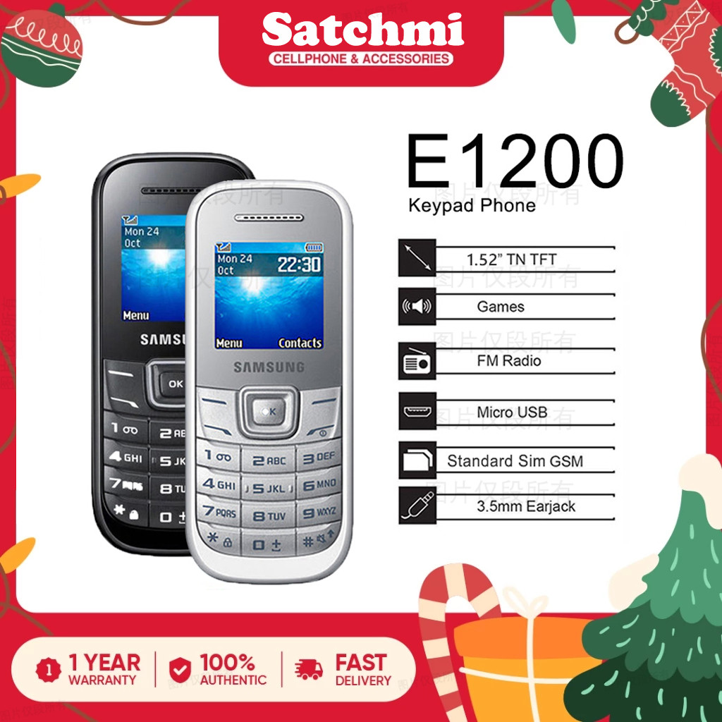 ORIGINAL GT-E1200 Keypad Phone GSM Standard Sim Keypad Basic Phone ...
