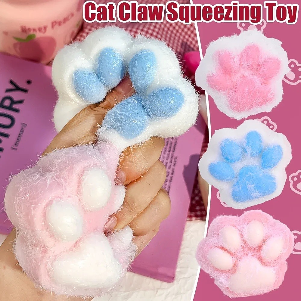 Kawaii Cat Paw Mochi Taba Squishy Fidget Toy Plush Kitten Paw Chicken ...