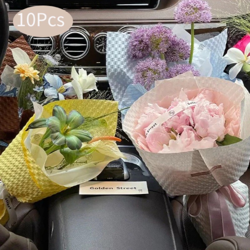 10Pcs 3D Embossed Packaging Paper Polka Dot Flower Packaging Paper ...