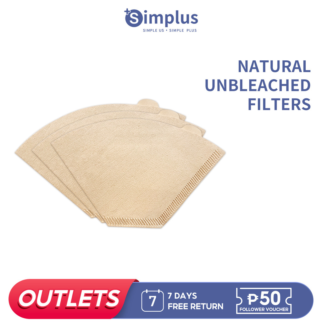 Simplus 40pcs Coffee Filters Coffee Paper Natural Unbleached Filters ...