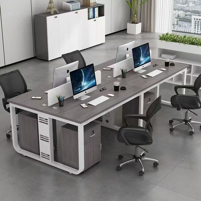 Office Desk and Chair Set Modern Simple Cubicle Computer Desk Screen ...