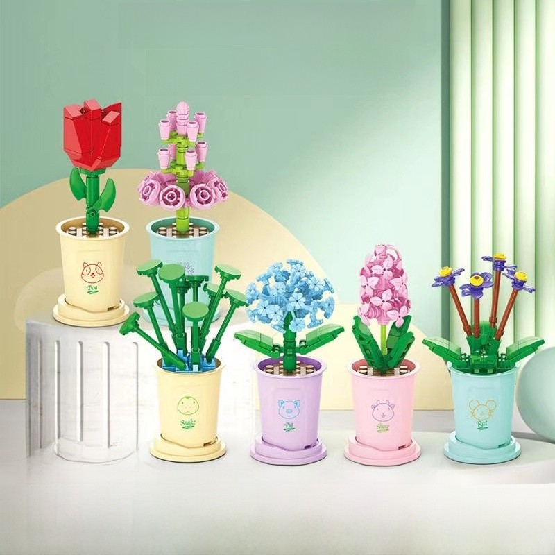 Eternal Flower Brick Set - DIY Bouquet Building Blocks Gift for Girls ...