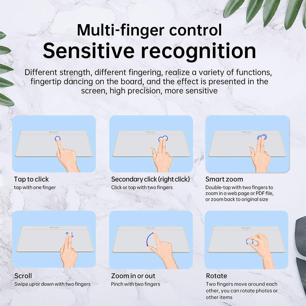 Bluetooth-Compatible Touchpad High Precision Haptic Feedback USB ...