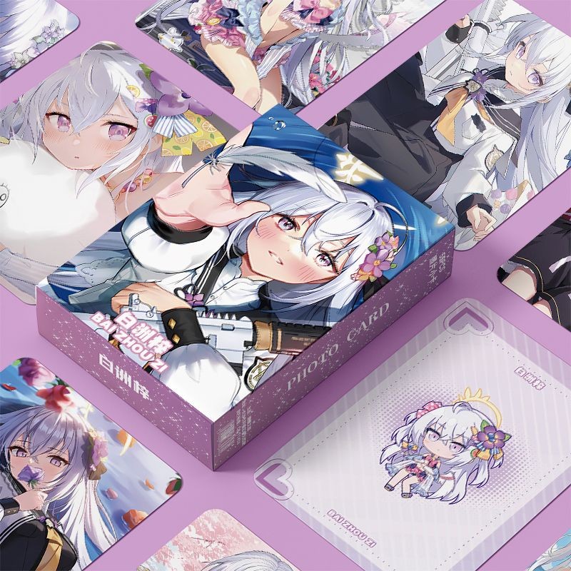 55pcs Mobile Game Pixiv Blue Archive Laser Holographic Lomo Cards Azusa ...