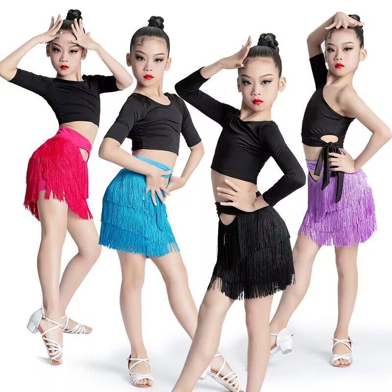 Girls Latin Dance Clothes Practice Clothes Exposed Belly Girls Summer ...