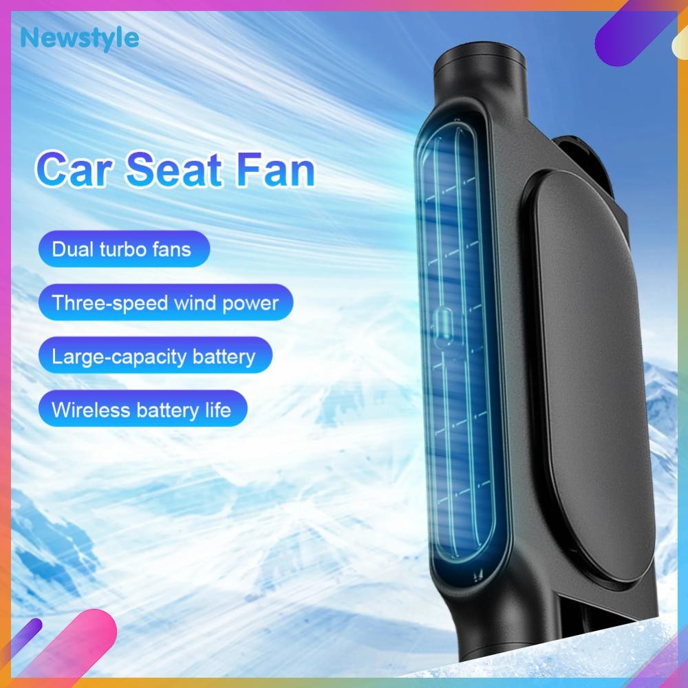 Car Cooling Fan Rechargeable Car Rear Seat Fan Portable Backseat Air ...