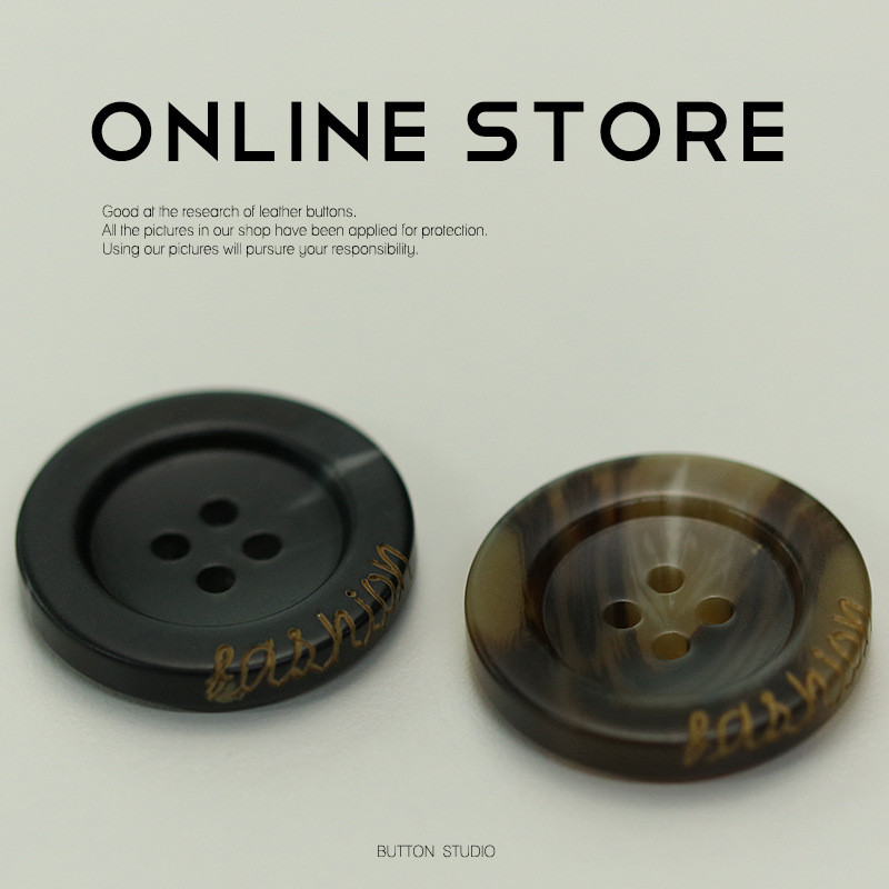 Resin Four-Eye Letter Side Button Suit Suit Pants Button Men Women ...