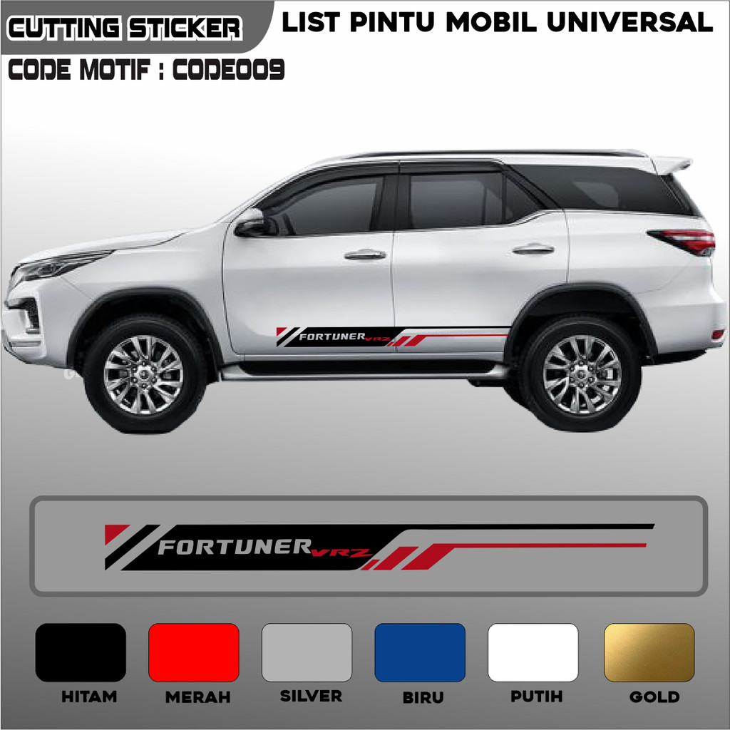 FORTUNER STRIPING LIST STICKER FORTUNER CAR STICKER COLOR VARIANTS ...