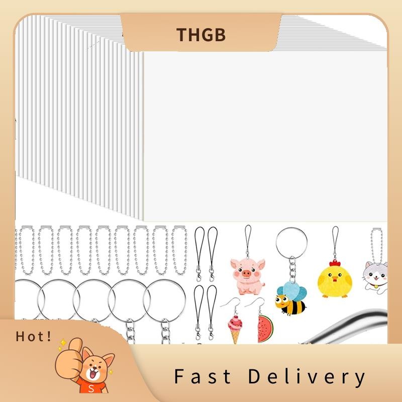 Heat Shrink Plastic Sheet Shrinky Art Kit Paper Keychain Kit for Crafts ...