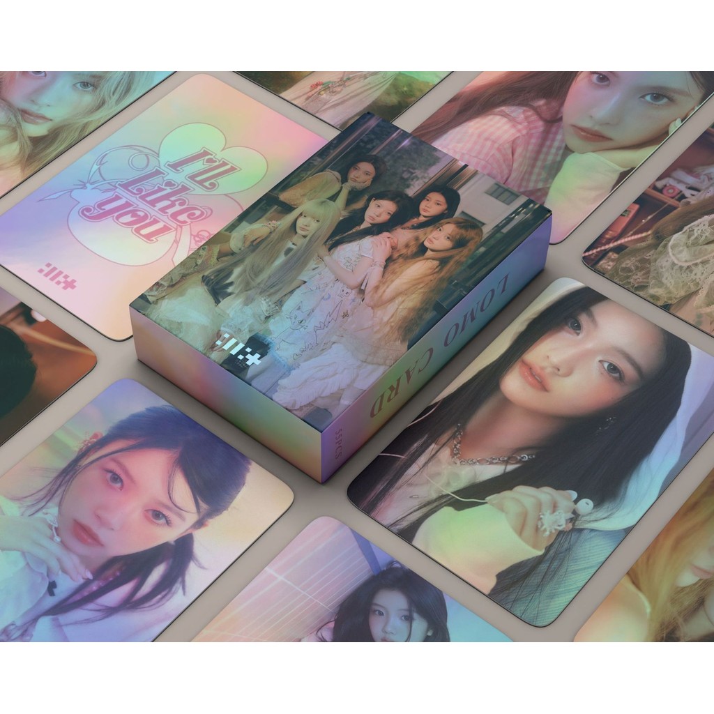 50-55pcs/box ILLIT Holographic Laser Lomo Cards I'LL LIKE YOU SUPER ...