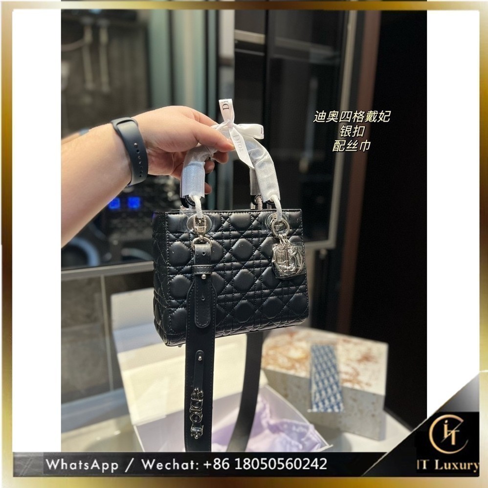 High With Box Lambskin Four Grid Silver Label