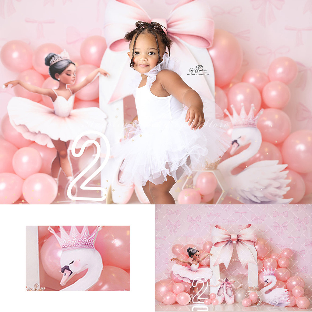 Pink Ballet Bow Backgrounds Cake Smash Adult Childs Photography Props ...