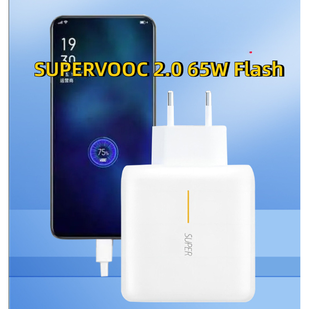 OPPO VOOC & SUPERVOOC 2.0 65W Flash Charger Adapter Vooc TYPE-C CHARGER ...