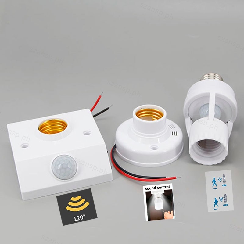 AC 110V-240V E27 Base socket Sound or PIR Motion Human Body Infrared ...
