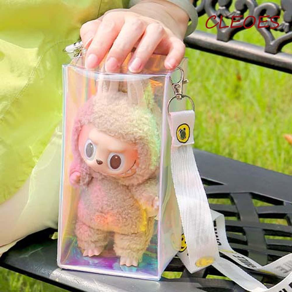 CLEOES Clear Outdoor Doll Bag, With Keychain Transparent Labubu Doll ...