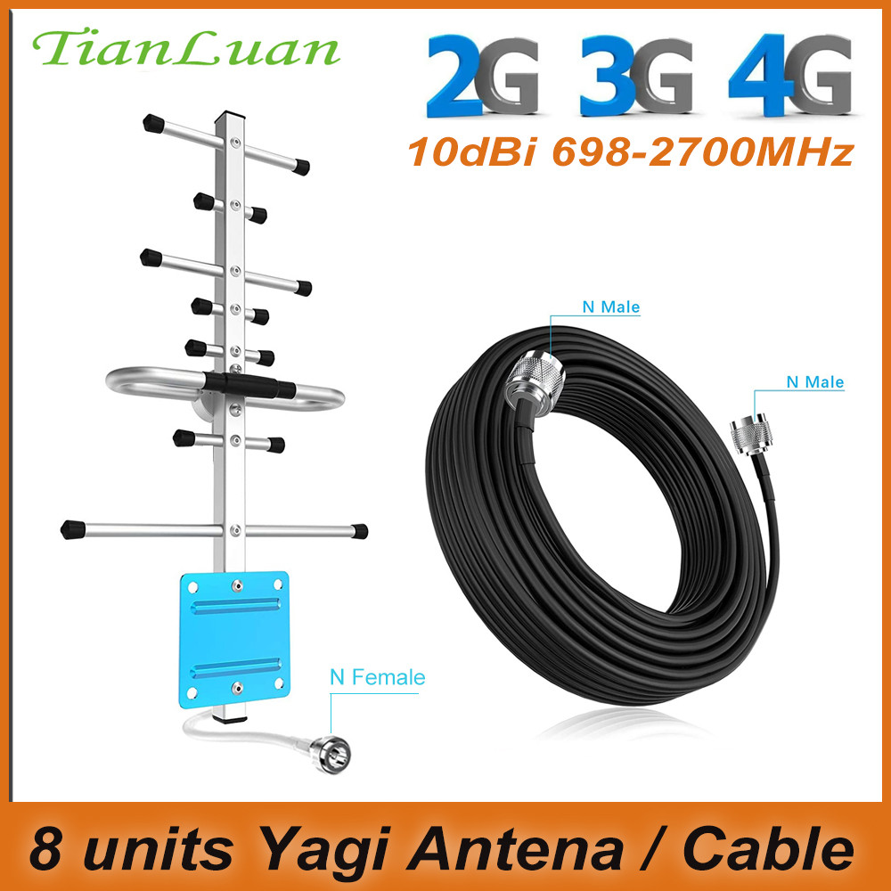 2G 3G 4G Yagi Antenna Full Band 698-2700MHz 10dBi 8 units External ...