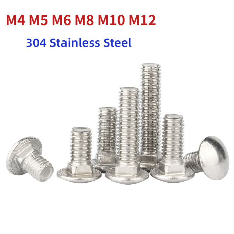 M4 M5 M6 M8 M10 M12 304 Stainless Steel Carriage Bolt 304 Stainless Steel Round Head Square Neck ...