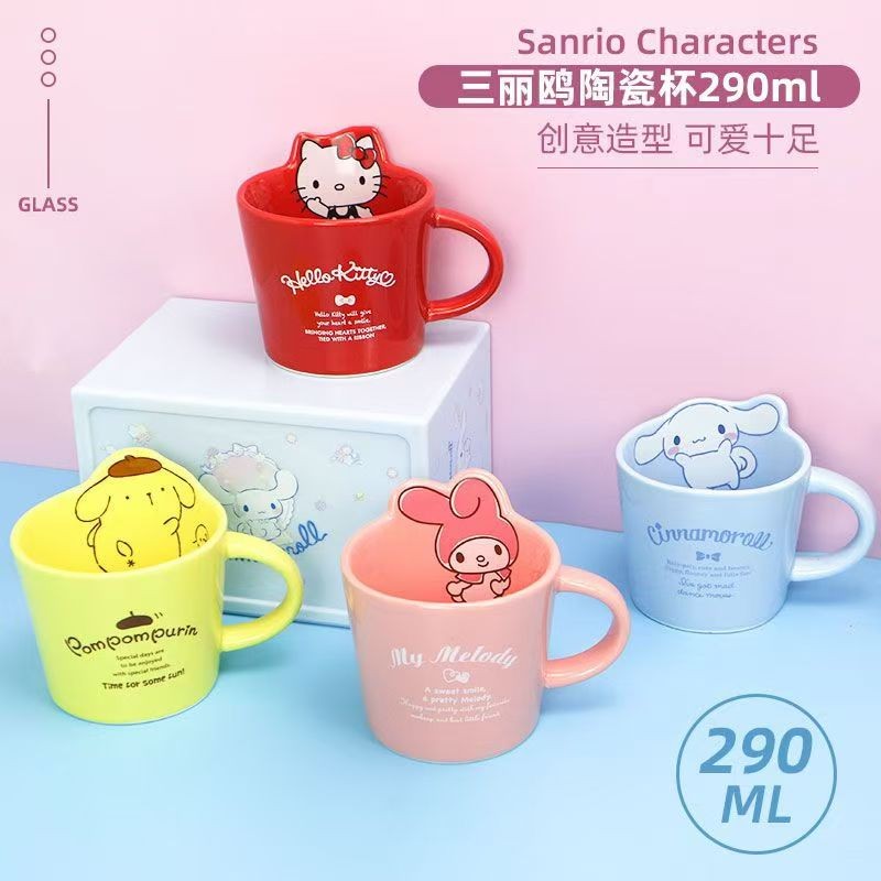 Sanrio Ceramic Cup Cartoon Hello Kitty Cinnamoroll Cartoon Ceramic ...