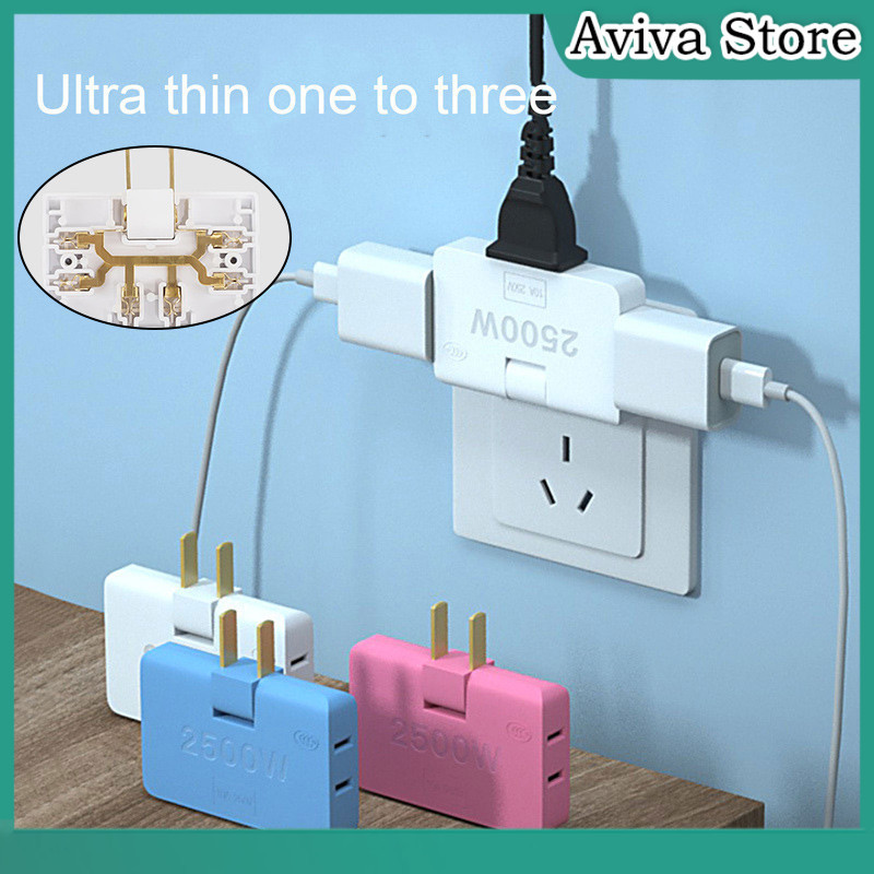 Rotatable Socket Converter 180 Degree Multi Plug Adapter 3 in 1 ...