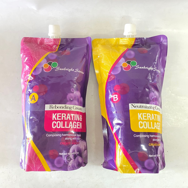 Sunbright Series Keratin & Collagen Rebonding Cream 1000ml | Shopee ...