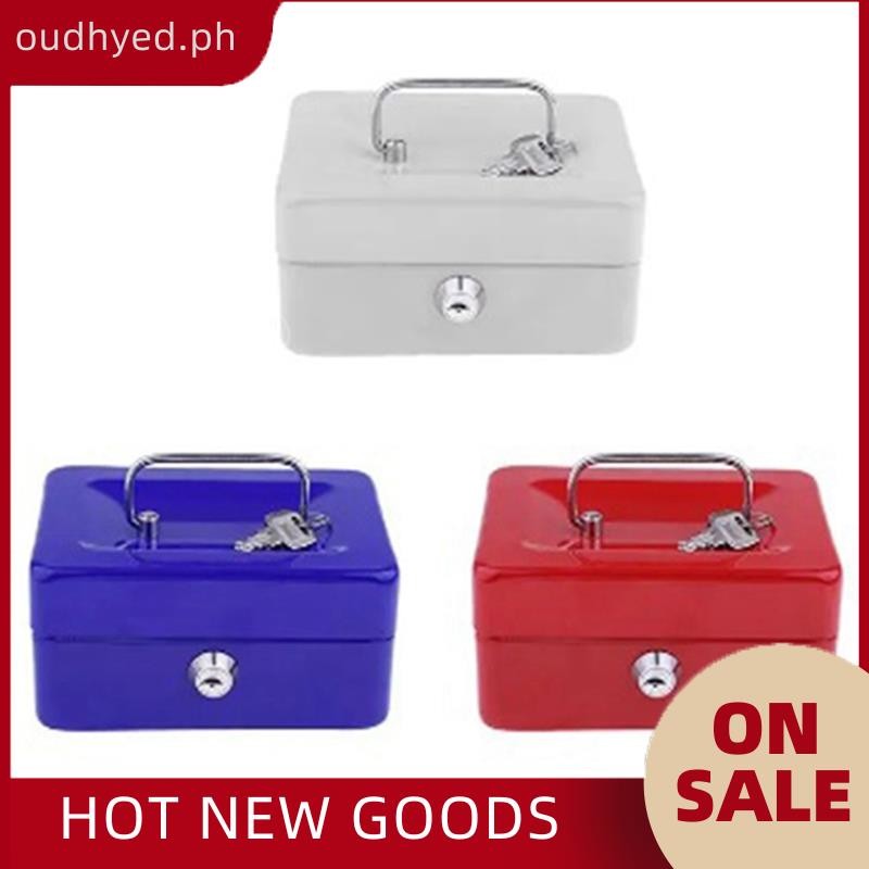 PHOU Mini Petty Cash Box Lockable Security Money Safe Box with Lock ...