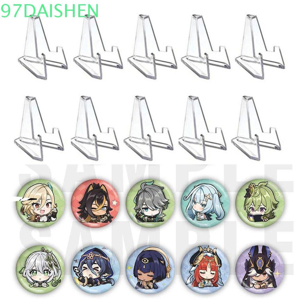 DAISHEN 10PCS Badge Display Stand Holder, Acrylic Clear Coin Capsule ...