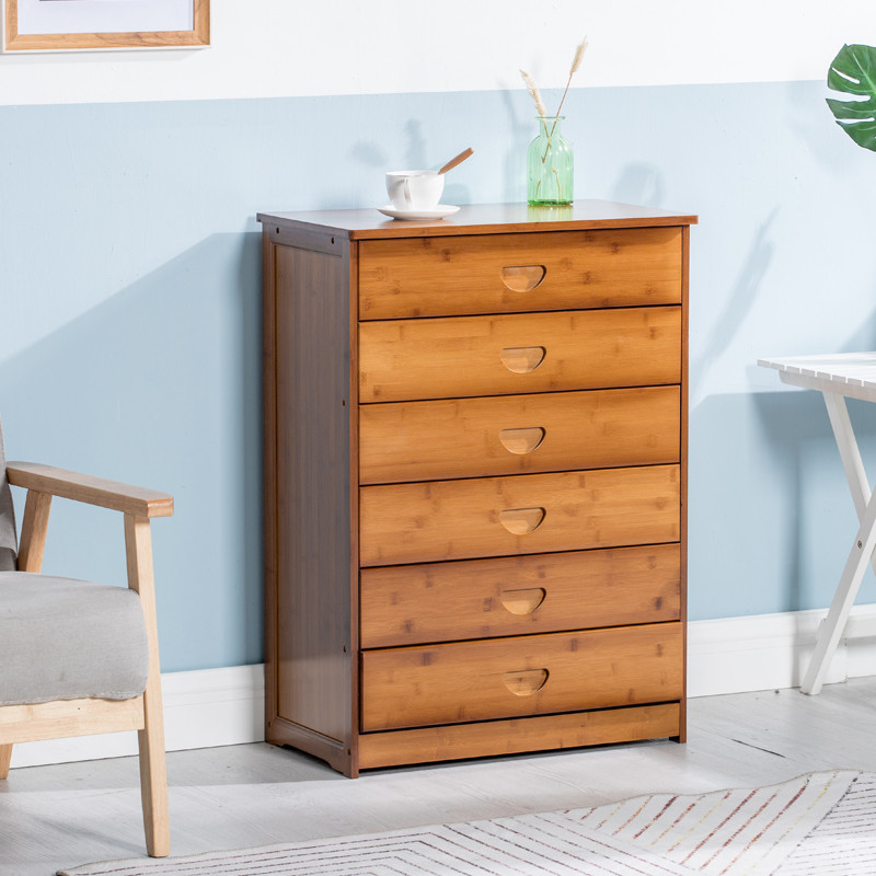 7K American Style Bamboo Solid Wood Chest of Drawers Simple Modern Five ...