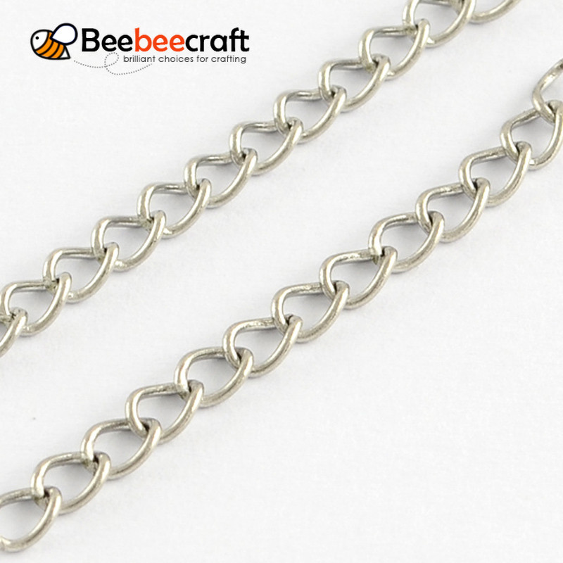 1-5m Non-Tarnish 304 Stainless Steel Curb Chains Soldered Stainless ...