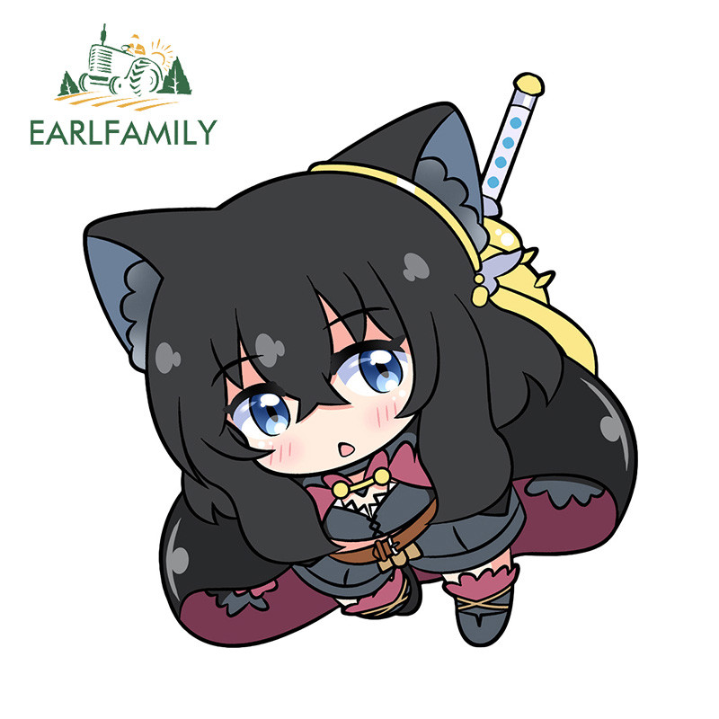 EARLFAMILY 13cm x 12.5cm Flan Q-version Cartoon Car Sticker Anime Cat ...