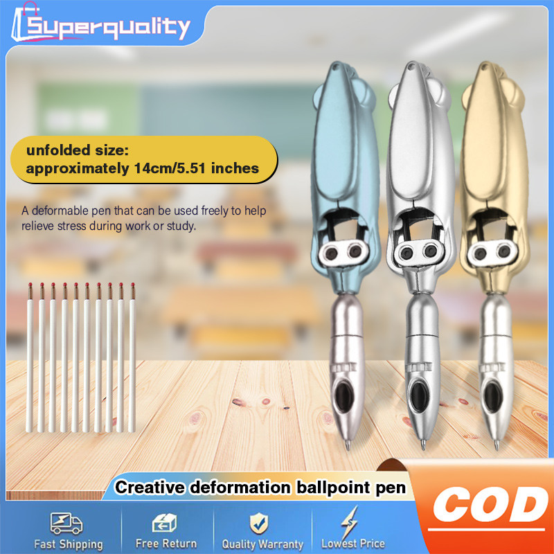 Creative Frog Shape Ballpoint Pen Press Deformation Pen Decompression ...