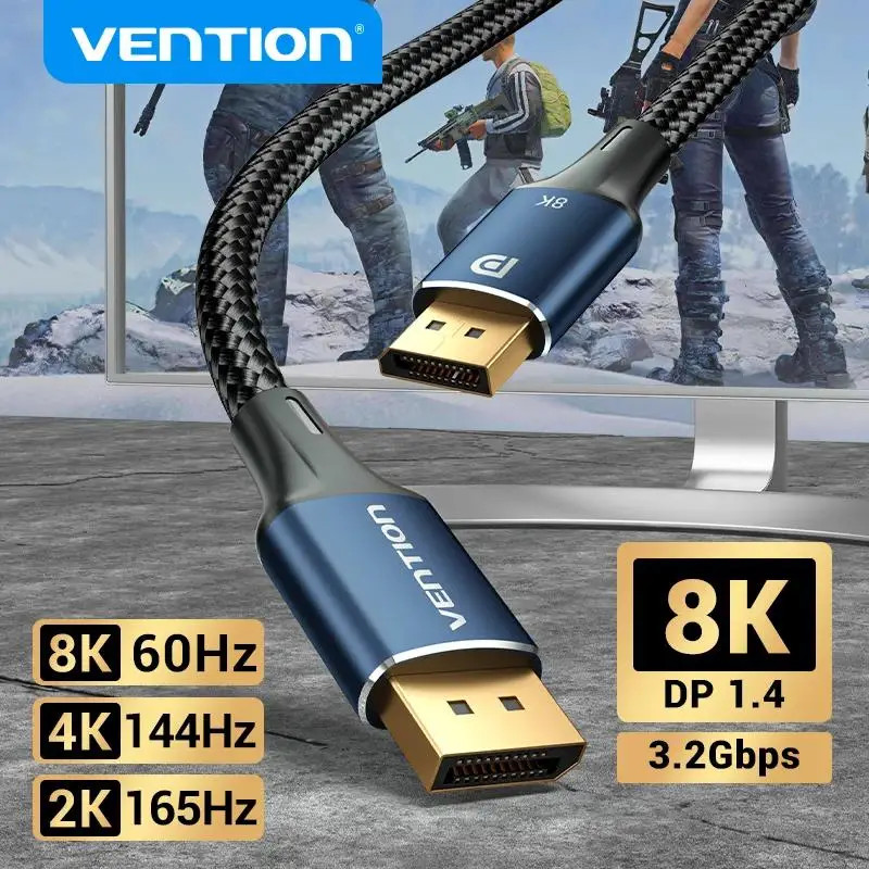 Vention 8K DisplayPort 1.4 Cable for TV 4K144Hz 32.4Gbps HDR ...