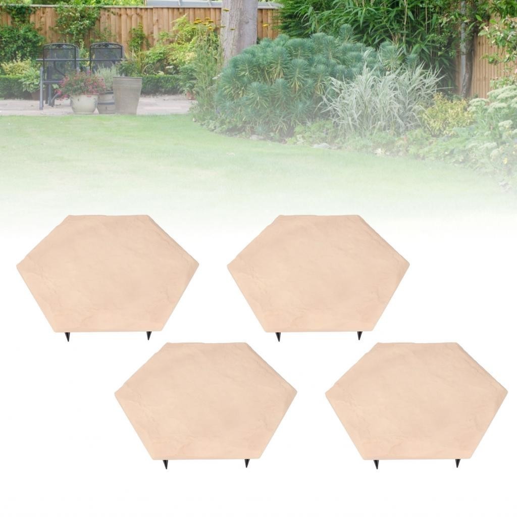 Yekai Lightweight 6-Sided Stepping Stones 4pcs Garden Pathway Pavers ...