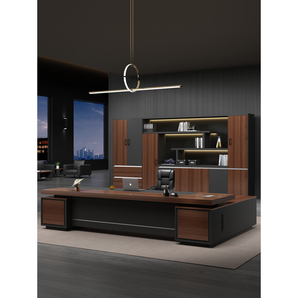 Boss Desk Walnut Office Desk Simple Modern Executive Desk President ...