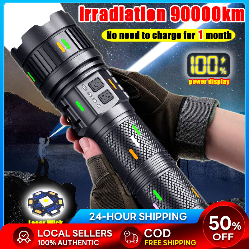 Super Bright Zoom LEDFlashlight 90000LM big rechargeable heavy duty ...