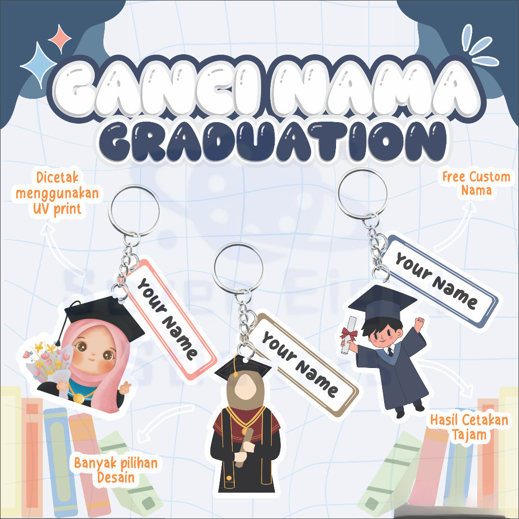 Customized Acrylic Keychain for Graduation Season | Customizable Name ...