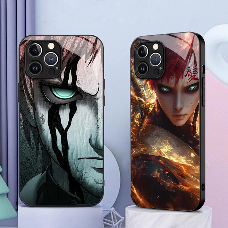 Naruto Gaara 03 Glass Phone Case For IPhone 16 15 14 13 12 11 Pro XR XS ...
