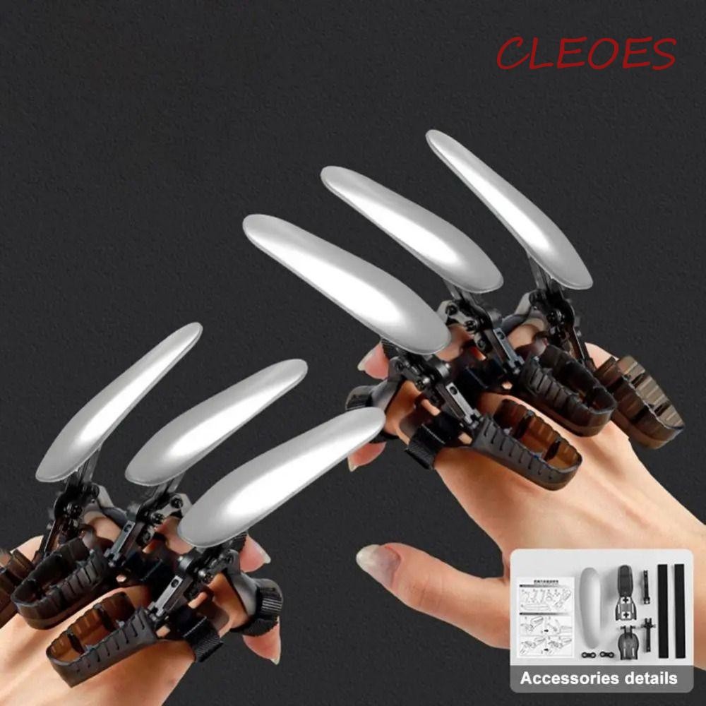 CLEOES 3pcs Retractable Mechanical Claws, 3D Assembly Luminous Glowing Wolf Claws, Dress Up ...