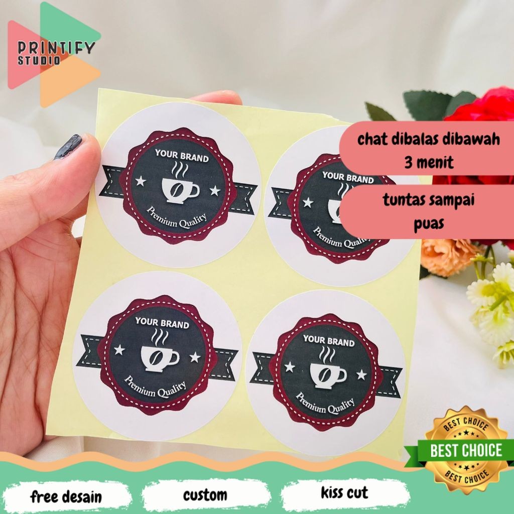 Printify 2-4 Print Coffee Theme Drink Stickers, Coffee Cup Bottle ...