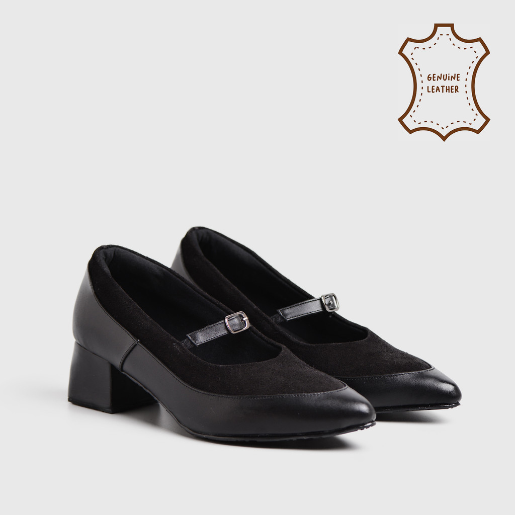 Adorable Projects - Christine Heels Genuine Leather Black - Leather ...